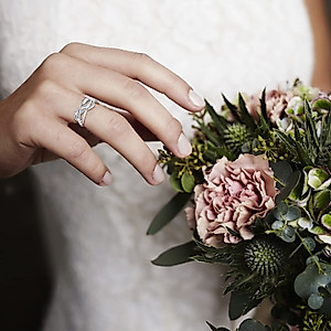 YL Infinity Statement Rings for Women 925 Sterling Silver Anniversary Ring Eternity Twisted Engagement Jewelry size5