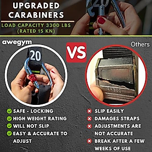 awegym Gymnastic Rings with Adjustable Straps, 1.1" Olympic Rings, Calisthenics Rings Equipment, Gym Rings with Straps for Home Workout, Outdoor Exercise Rings, Crossfit Pull Up Row Dip Ring Training