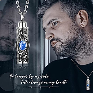 Jadive 3 Pieces Cremation Urn Pendant Necklaces Ashes Necklace Pendant Memorial Keepsake Pendant Ash Holder Cremation Jewelry for Human Ashes Memory Jewelry, 22 Inches Long