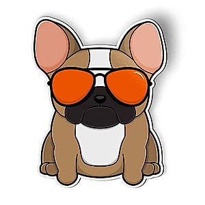Cute French Bulldog in Glasses - 5" Magnet for Car Locker Refrigerator