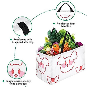 Puppy Full Print Large Capacity Laundry Organizer Tote Bag - Reusable and Foldable Oxford Cloth Shopping Bags