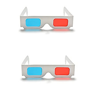 eLUUGIE 100 Pairs 3D Cardboard Glasses Glasses Universal Anaglyph 3D Glasses Cardboard Paper Red Blue Cyan or Movie (100 Pairs)