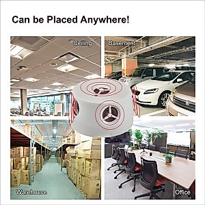 DigiMax 360° Rodent Repellent Mice Repellent Indoor ultrasonic Plug in with 5 Ultrasonic Speakers USB & Battery Powered Pest Control Basement Warehouse Storage Office Home (1 pc)