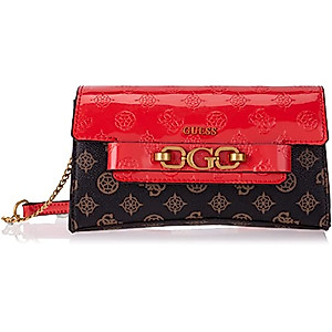 GUESS Zira Mini Crossbody Flap, Mocha Logo/Poppy