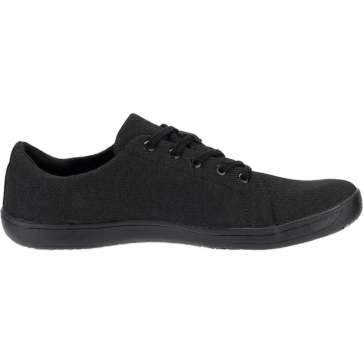 WHITIN Men's Fashion Barefoot Knit Minimalist Sneakers Wide Fit Toe Box Low Drop Sole Size 9 Minimus Casual Minimal Laces Up Shoes Flat All Black 42