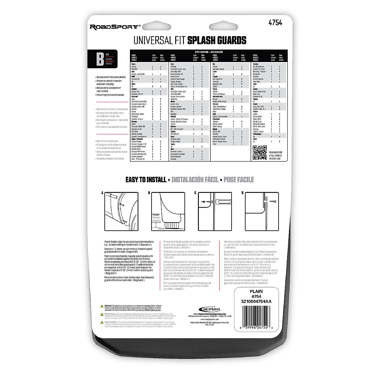 RoadSport 4754 'B' Series Premier Splashguards