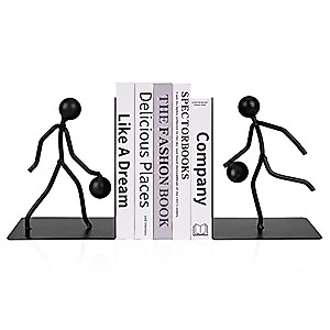 Decorative Bookends for Shelves Metal Book Ends- Elegant Book Holder - Durable, Non Skid Heavy Duty Bookends Decorative Unique Book Stoppers for Books, Magazines & More