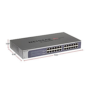 NETGEAR 24-Port Gigabit Ethernet Plus Switch (JGS524E) - Managed, Desktop or Rackmount, and Limited Lifetime Protection