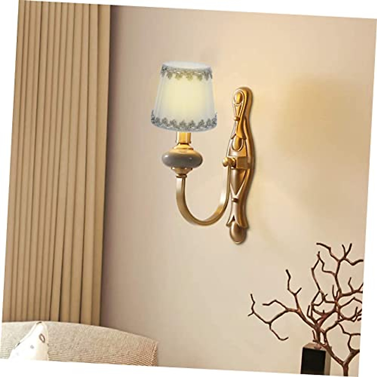 GATHINESS 1pc Fabric Lampshade Yellow Lamp Shades Ceiling Light Lamp Shades for Floor Lamps Fabric Lamp Shade Bell Lamp Shade Candle Sconce Lampshade Decor Fashion White Hardware Cloth Cover