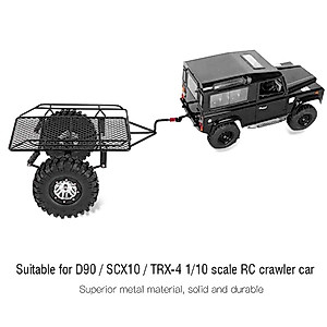 RC Tipping Trailer, Metal Trail Car Trailer Hopper DIY Modified Trailer Accessory for D90 / SCX10 / -4 1/10 Scale RC Crawler Car