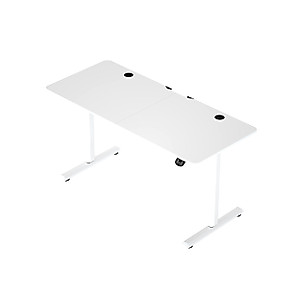 MSW Electric Standing Desk, 140 x 60 cm Steel Adjustable Height Gaming Desk, Quick Assembly, Stable, Ultra-Quiet Motor - V3-1460 (White Color) - Intexca