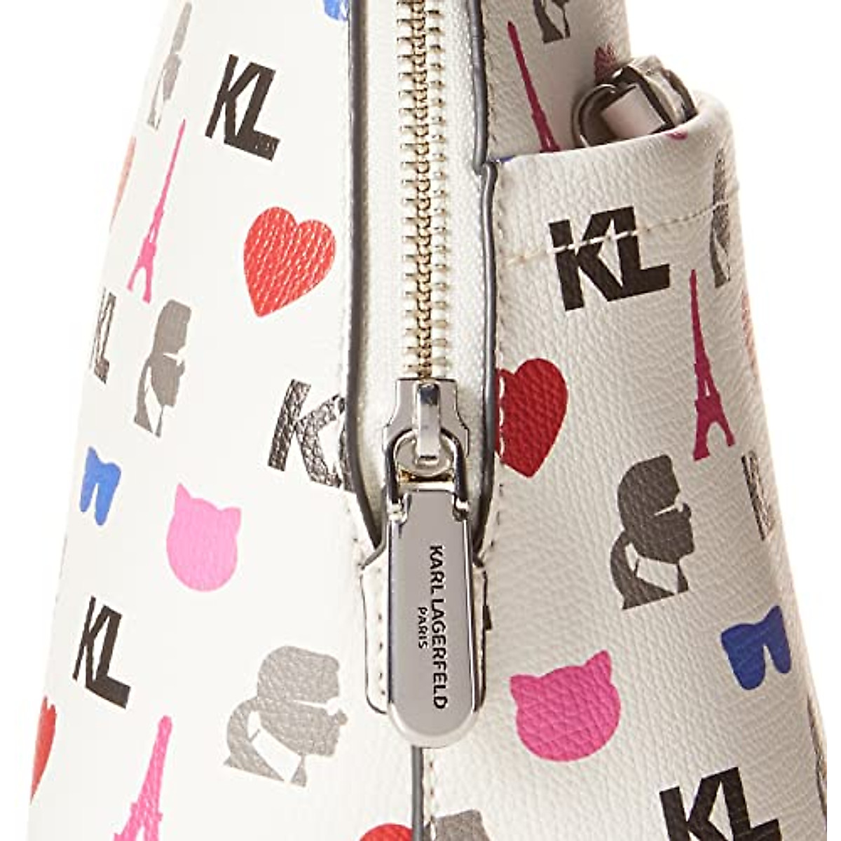 Karl Lagerfeld Paris womens Cara Messenger Cross Body, Multi/White Adele, One Size US