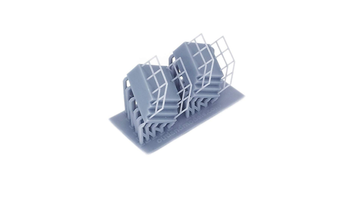 HO Scale Railroad Entrance Stairs with Fencing | Outland Models