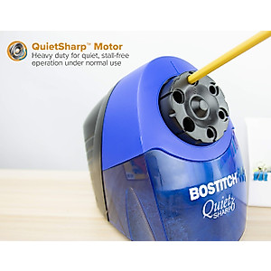 Bostitch Office QuietSharp 6 Electric Pencil Sharpener, Heavy Duty Classroom Sharpener, Size Selector with 6 Different Sizes, Perfect for Classroom and Homeschool Use, Blue