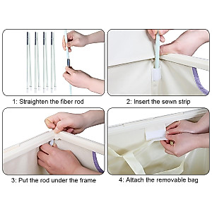 Laundry Basket with Wheels- guofa 105L Large Laundry Hamper with Lid, Upgraded Freestanding Dirty Clothes Hampers with Removable Laundry Bags for Home Storage