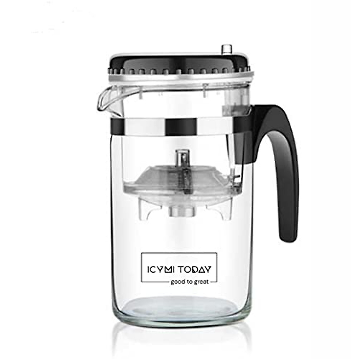 ICYMI TODAY GOOD TO GREAT One Button Filtering Borosilicate Glass Tea Infuser/Coffee Maker With Detachable Infuser (Capacity: 16.9 Fl.Oz)