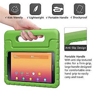 Viahoo Case for Samsung Galaxy Tab A 8.0 Tablet 2017 Release Models SM-T380/SM-T385 Kid-Proof & Shockproof Sturdy Foam Cover Lightweight Durable Case, Green