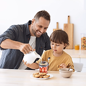 JIIKOOAI 4 Pack Overnight Oats Containers with Lid and Spoon, 16 oz Glass Overnight Oats Jars, Fruit Container, Salad Cup, Yogurt Cup for Milk Cereals Fruit Cereals