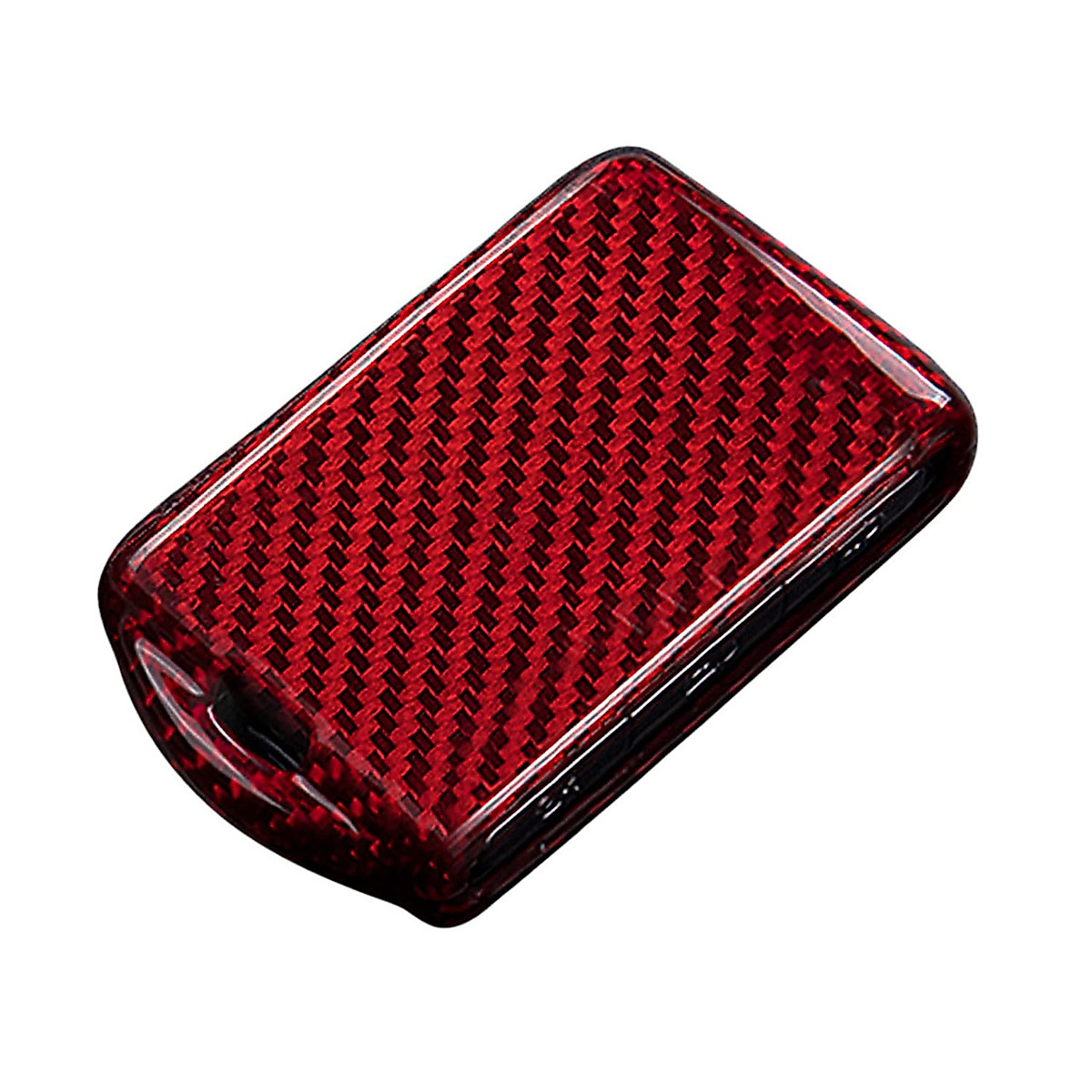 M.JVisun Genuine Carbon Fiber Key Fob Cover for Volvo C30 S60 S80 S90 S901 V70 V90 Cross V90CC XC40 XC60 XC70 XC90 Smart Car Remote Key Fob Case for Men Women - for Plastic Key Fob - Red