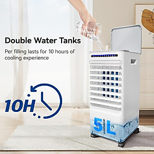 Portable Air Conditioners No Venting Required, 4-IN-1 Indoor Air Conditioner for Bedroom, Stand Up Ventless Portable Air Conditioner, Ac Unit Portable Room Air Conditioners, Evaporative Air Cooler