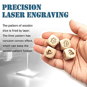 Hometu 4Pcs/Set Creative Zodiac Dice Set - 2 Pairs 12 Constellation Symbol Pattern Dices for Game Divination Accessory (Version1+Version2)