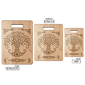 Celtic Tree of Life Maple Cutting Board Gaelic Irish Mythology Celt Knot Gift (Large Size: 13.75" x 9.75")