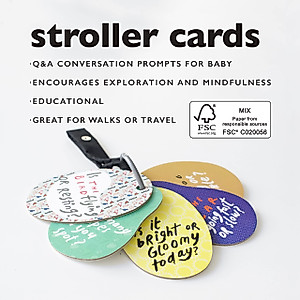 Wee Gallery Stroller Cards - I See On a Walk - Identification Travel Activity for Babies and Toddlers, with Snap on Strap for Walks, Car Seat, Bag, Stroller