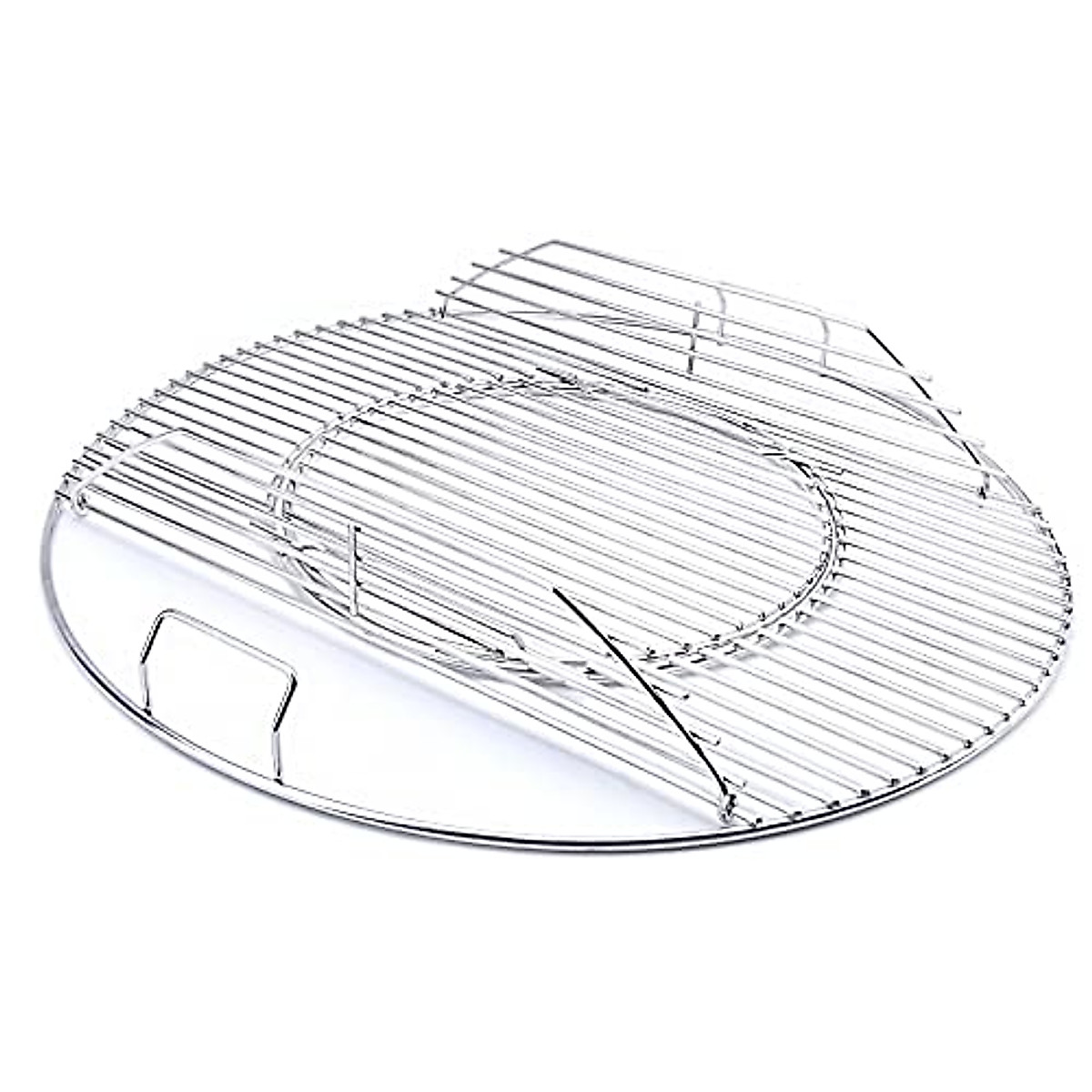 GasSaf Grill Grates Replacement for Weber 8835, 22.5 inch Charcoal Grills, Kettle, Performer, Master-Touch and Others, 21.5 Inches Gourmet BBQ System Hinged Stainless Steel Cooking Grate Grids