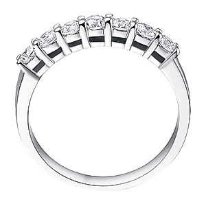 Elegant Women's Inlaid Zircon Engagement Rings Classic Bridal Wedding Band Promise Rings Exquisite Jewelry for Her (Silver, 6)