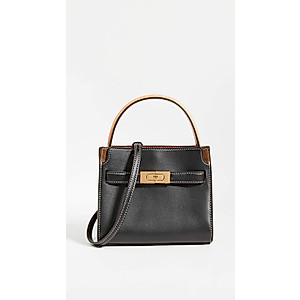 Tory Burch Women's Petite Lee Radziwill Double Bag, Black, One Size