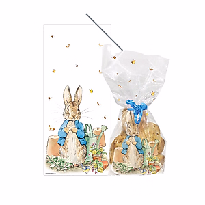 Anniversary House Official Beatrix Potter™ Peter Rabbit™ Treat Bags, BOPP Cellophane Bags, 12.5 x 28.5cm, Pack of 20, Including Twist Ties, Party Bags for Baby Showers, 1st Birthdays, M569