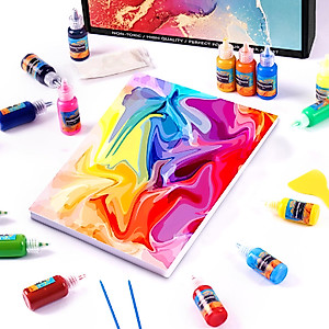 TMOL Marbling Paint Art Kit, 18 Colors Water Marbling kit, Water Art Paint Set, Arts and Crafts for Girls & Boys Ages 6-12, Craft Kits Art Set for Activities