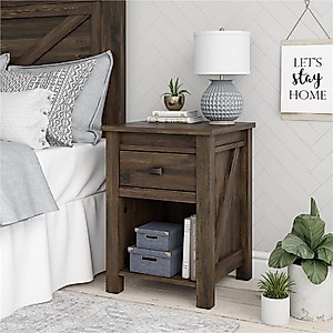 Ameriwood Home Farmington Night Stand, Rustic ,Small, Century Barn Pine -