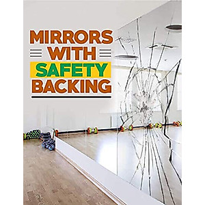 Fab Glass and Mirror GM48x60 HD Tempered Glass Wall Mount Mirror for Gym & Dance Studio, 48" x 60", Clear