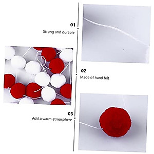 BESPORTBLE Felt Ball Skewers Blush Decor Christmas Decor Home Decoration Felt Christmas Ball Ornament Tassel Garland Christmas Felt Ball Bunting Xmas Felt Balls Garland Red Decorations