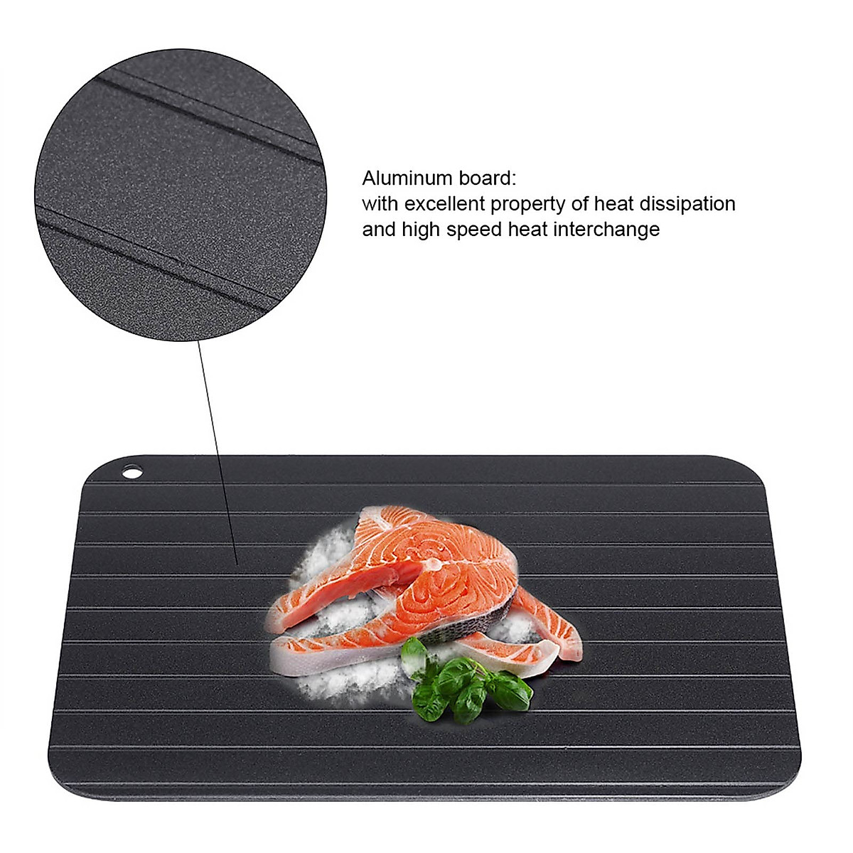 Defrosting Tray for Frozen Meat, 9.06x6.5x0.08inch Metal Aluminum Fast Safe Food Meat Defrosting Thawing Tray Plate