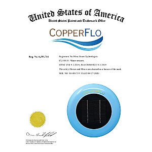 CopperFlo Solar Pool Ionizer - High Capacity | 85% Less Chlorine | Lifetime Replacement Program | Kill Algae | Longer Lasting Copper Anode | 25% More Ions | Keeps Pool Cleaner | Up to 45,000 Gal Blue