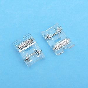 VANICE 2 Pcs Roller Sewing Machine Presser Foot Plus Non-Stick Zigzag Teflon Sewing Machine Presser Foot, Fit for Singer, Brother, Babylock, Low Shank Simplicity Sewing Machine