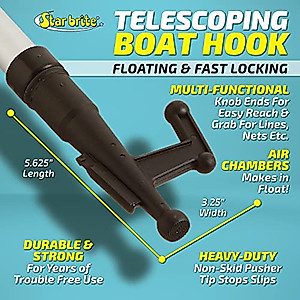 STAR BRITE Extending Boat Hook - Telescoping, Floating, Multi-Purpose - Extends from 4.5 ft. (137 cm) to 8 ft. (243 cm) (040609)