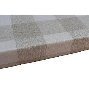 Jininworl Custom Size Seat Cushions, Non-Slip Bay Window Seat Cushions,Outdoor/Indoor Plaid Fabric Bench Pad Chair Pads for Patio Porch Swing Garden Kitchen (Beige and White, 60" x 15" x 2")