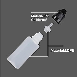 Caribbean Coastal Delights 1/2 oz (15ml) LDPE Plastic Thin Tip Dropper Bottles, Small Empty Squeeze Dropper Bottles - Solvents, Essential Oils, Eye drops, Saline, Arts and Crafts -BPA Free -pack of 2