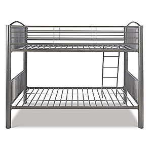 Powell Heavy Metal Bunk Bed, Full Over Full, Pewter