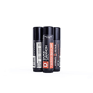 Duke Cannon Supply Co. Tactical Lip Protectant Cannon Balm 140° - (Blood Orange Mint Flavored) Superior Performance, SPF 30, Lip Balm for Hard Working Men, 0.56oz (3 Pack)