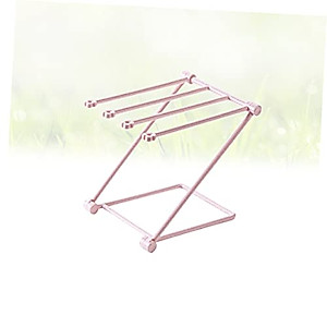 COLLBATH Standing Hand Towel Holder Kitchen Towel Stand Bathroom Towel Hanger Kitchen Dish Cloth Rack Rag Rack Towel Rack Kitchen Cloth Rack Cup Rack Foldable Towel Holder Pink Vertical