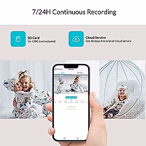 NETVUE Indoor Camera, 1080P FHD 2.4GHz WiFi Pet Camera, Home Camera for Pet/Baby, Dog Camera 2-Way Audio, Indoor Security Camera Night Vision, AI Human Detection, Cloud Storage/TF Card, Black