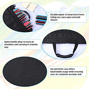 Huhumy 48 x 36'' Extra Large Artist Portfolio Case with Shoulder, Waterproof Leather Corners Black Art Portfolio Bag for Drawing Sketching Poster Artwork Drawing Canvas Photography Poster