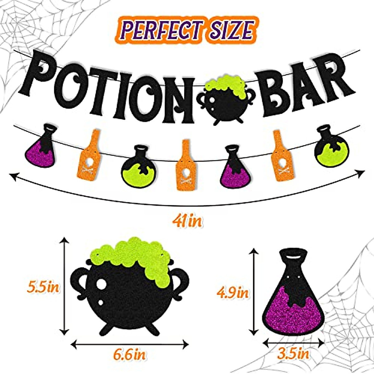 Potion Bar Banner Halloween Witches Haunted House Theme for Boy Girl Kids Halloween Decorations Festival Holiday Party Supplies