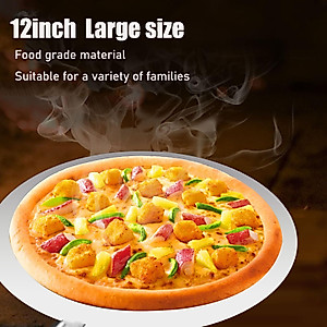 Orerenko Detachable Pizza Turner, 12 Inch Pizza Peel with Wood Handle, Professional Aluminium Pizza Turning Paddle, Pizza Oven Accessories Tools for Home Baking, Bread, Pastry