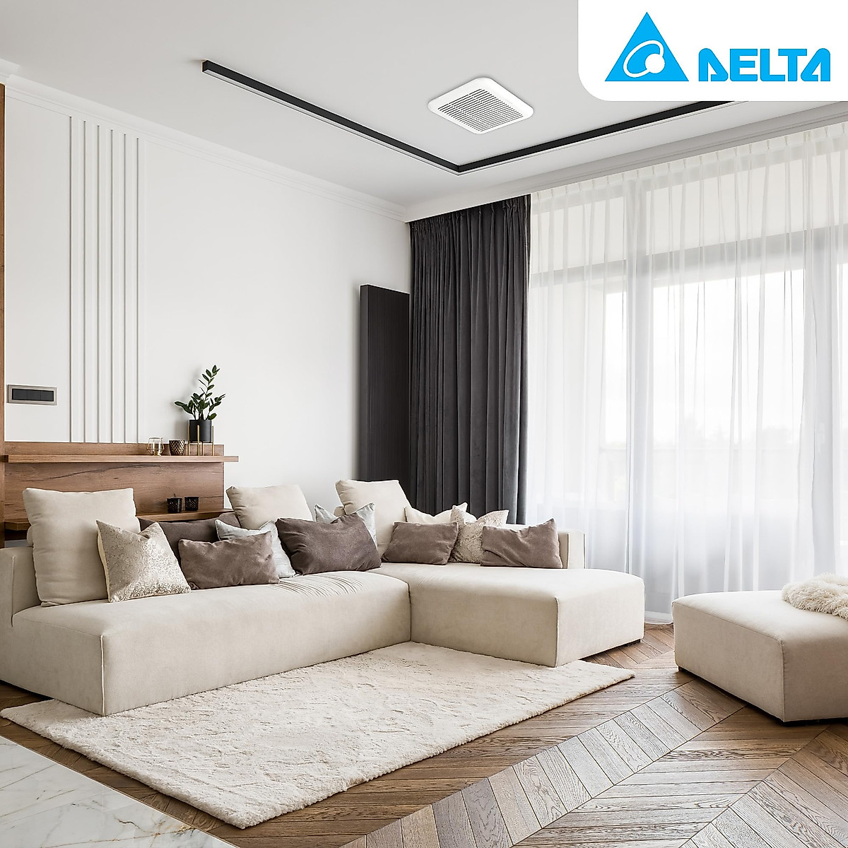 Delta Breez Signature Exhaust Bath Fan Energy Efficient Quiet Operation Motor with Full Speed Adjustable and LED Indicator Light, 80/110 CFM, White