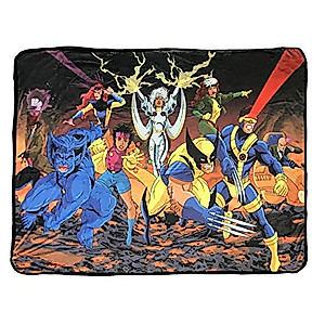 Marvel X-Men Team Fleece Soft Throw Blanket| Measures 60 x 45 Inches